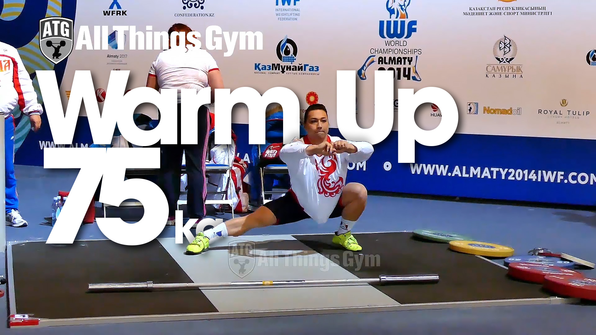 75kg Warm up Area Almaty 2014 World Championships - All Things Gym