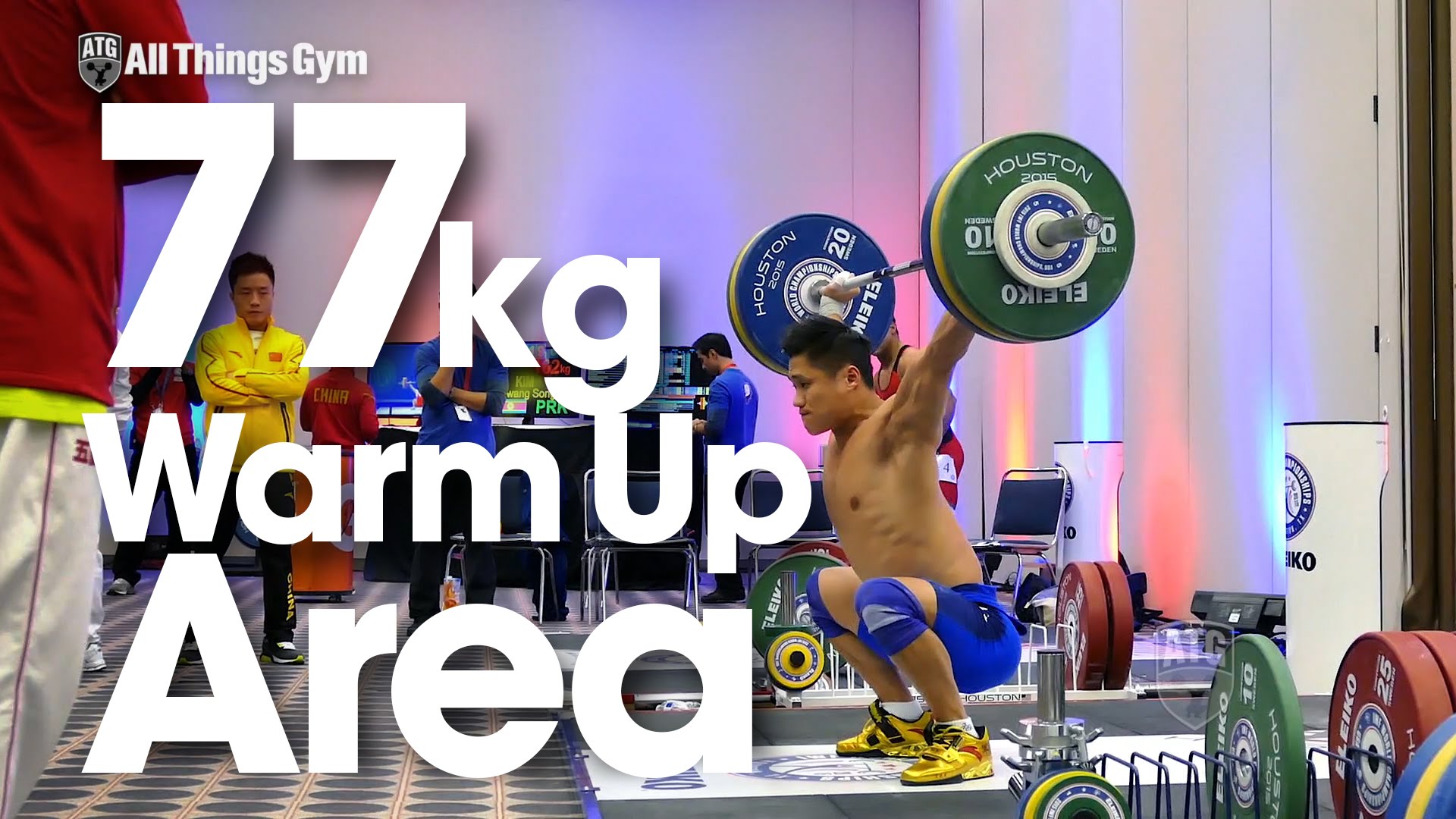 77kg Warm Up Area 2015 World Weightlifting Championships - All Things Gym