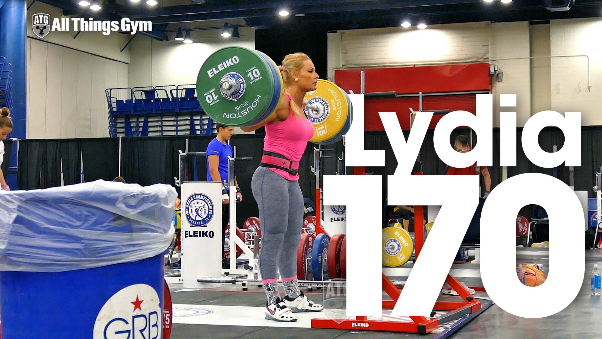 Lydia Valentin 170kg x3 Squat 2015 Worlds Training Hall - All Things Gym